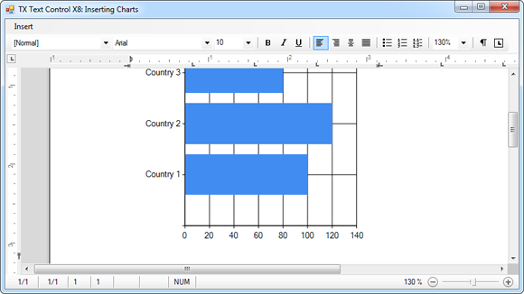 TX Text Control X8: Inserting Chart Controls