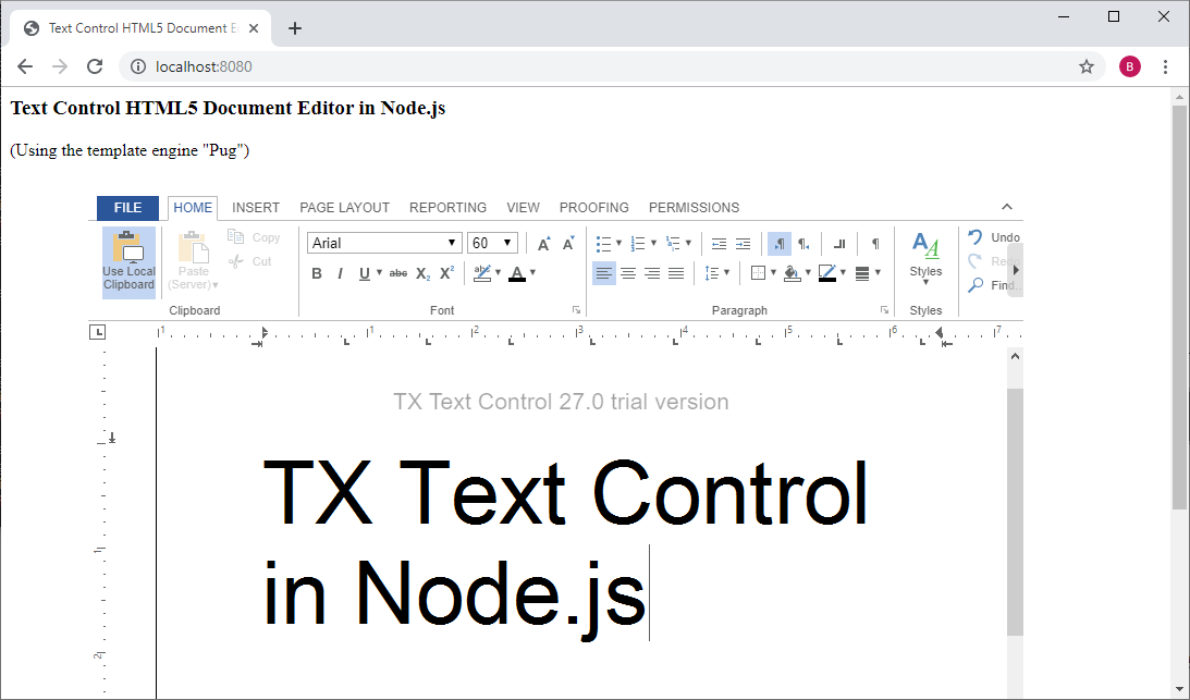 Using Tx Text Control With Node Js