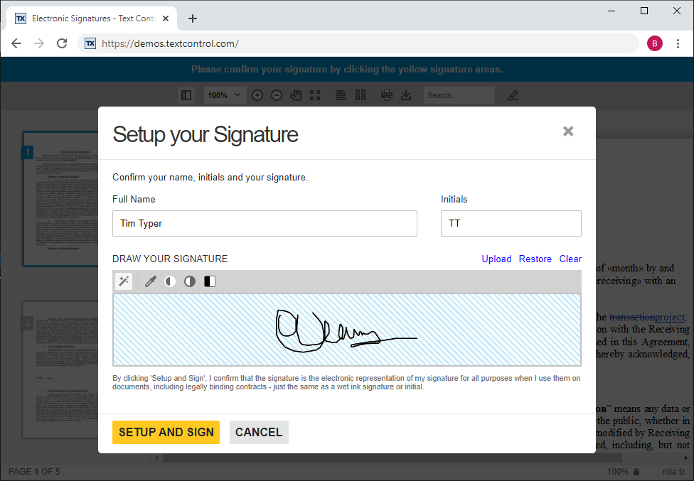 Adding Electronic And Digital Signatures To Documents In