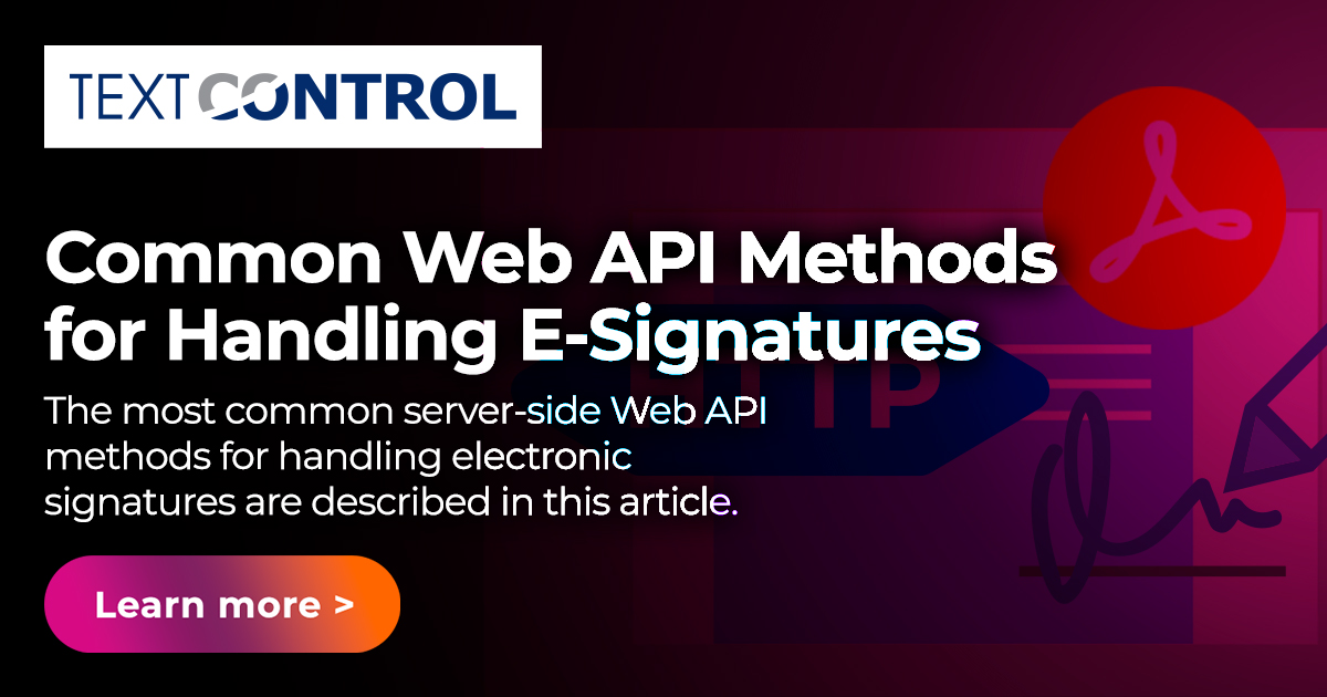 Common Web Api Methods For Handling E Signature Workflows In Aspnet Core C