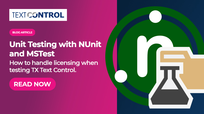 Unit Testing With Nunit And Mstest And Tx Text Control Net 320