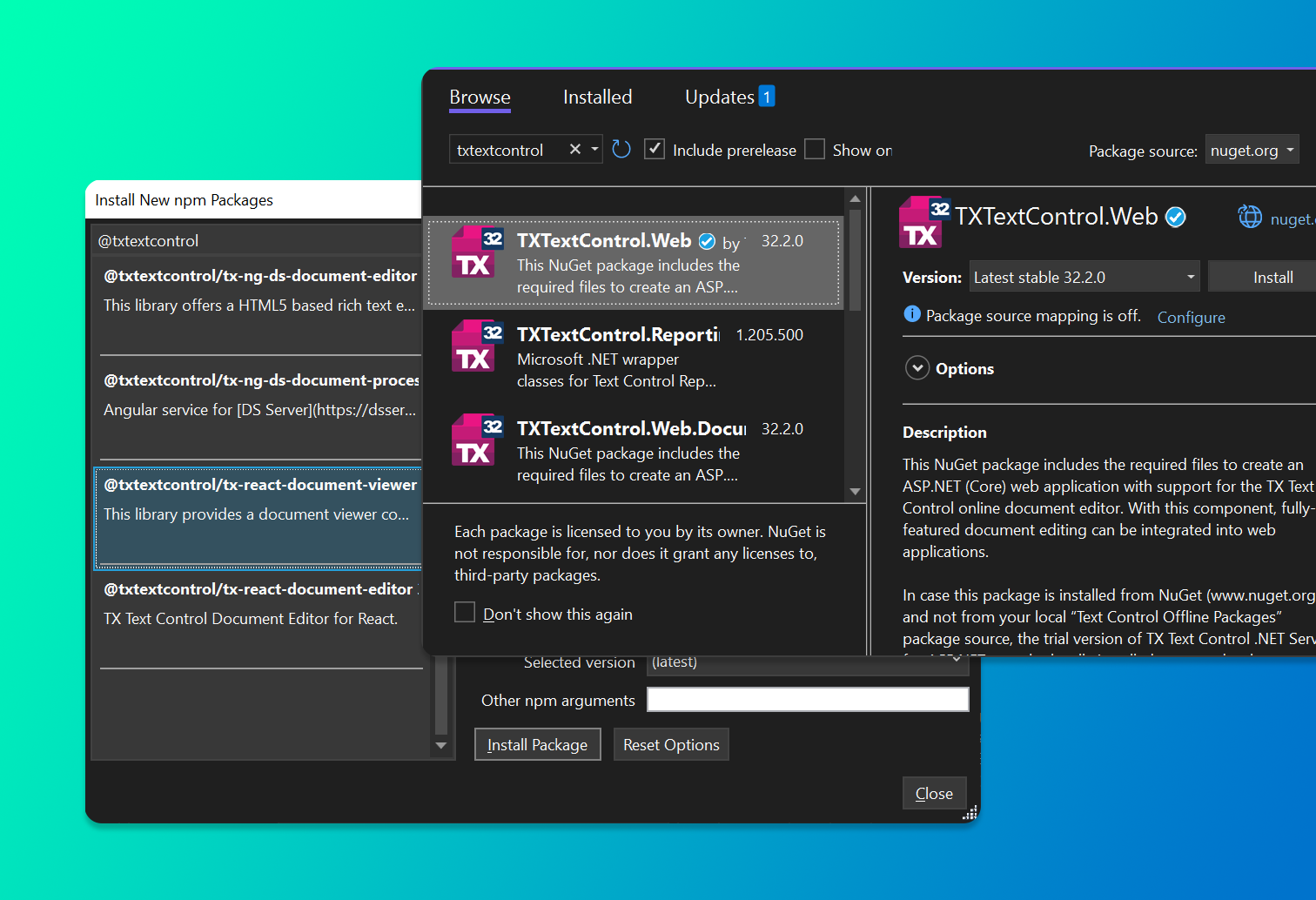Client Side Packages For Tx Text Control Javascript Web Components Overview