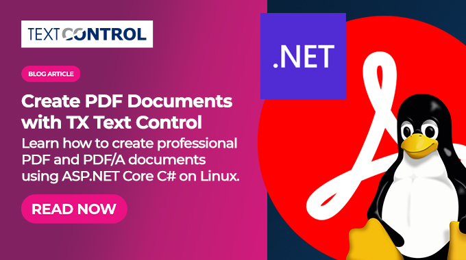 How To Create Pdf Documents With Tx Text Control Using C Net On Linux